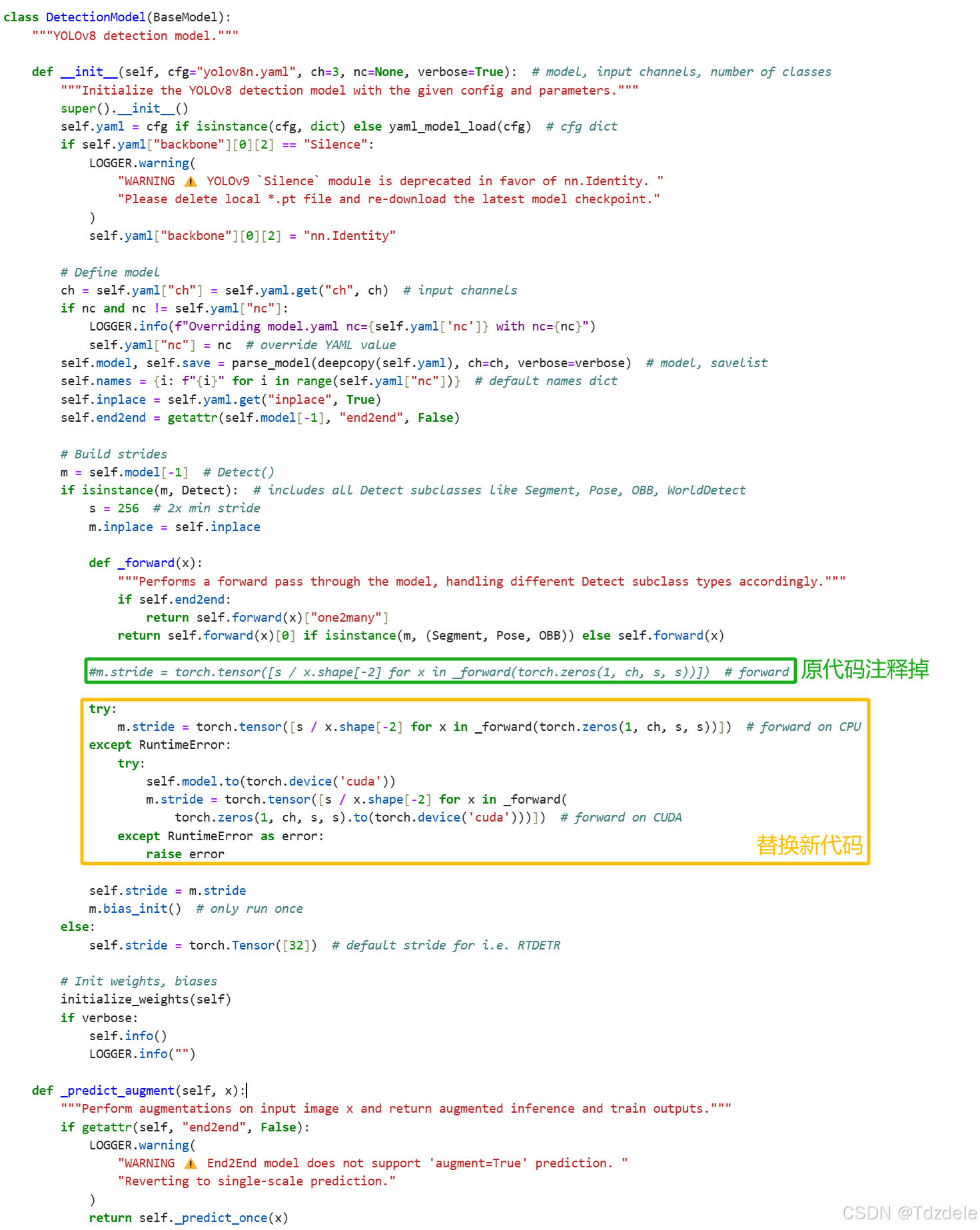 解决Mamba模块在ultralytics的YOLO框架中运行时Expected u.is_cuda() to be true, but got false.报错_python_Tdzdele ...