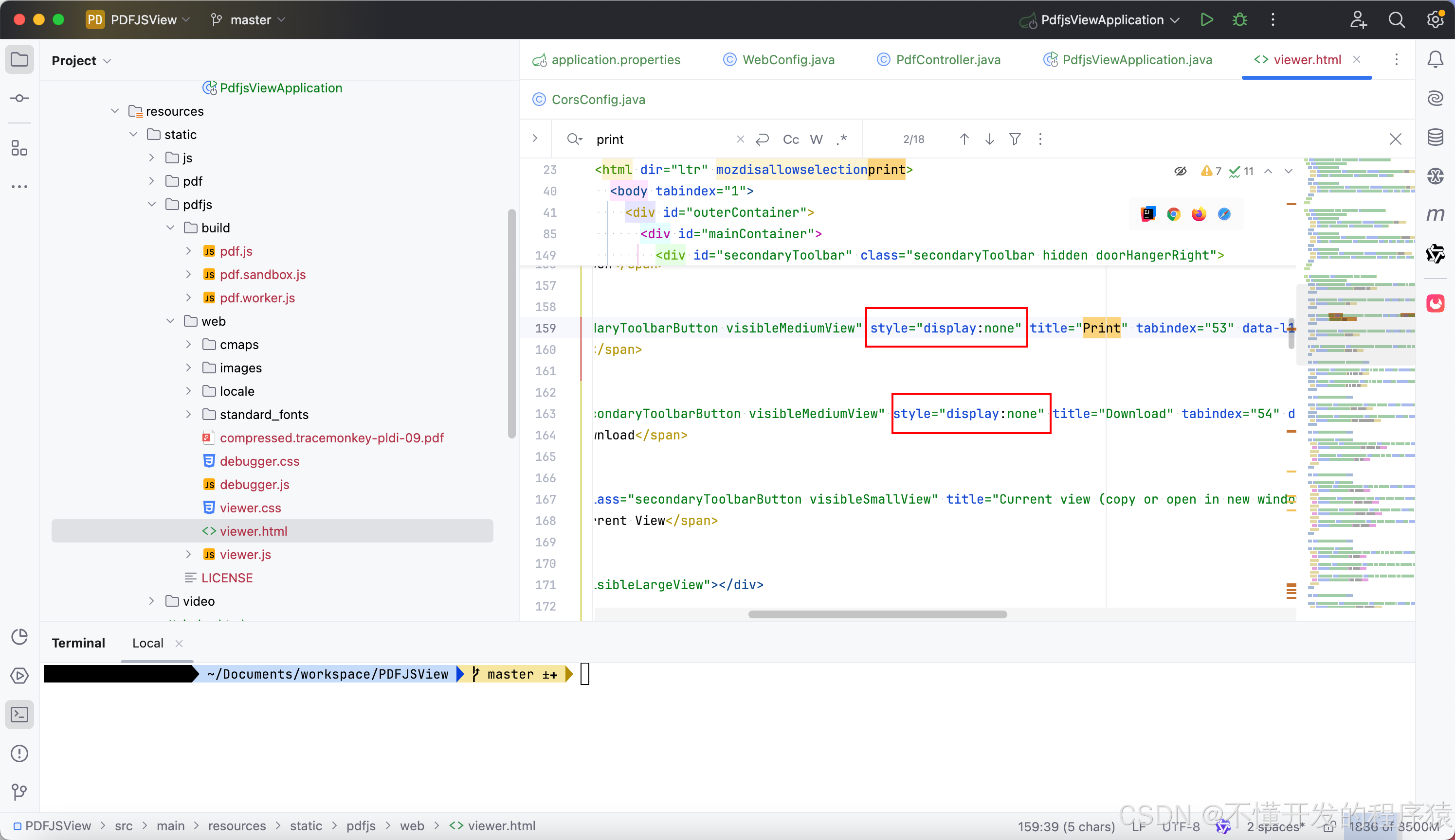 PDFJS实现PDF预览，隐藏禁用下载打印_pdf.js 禁止下载-CSDN博客
