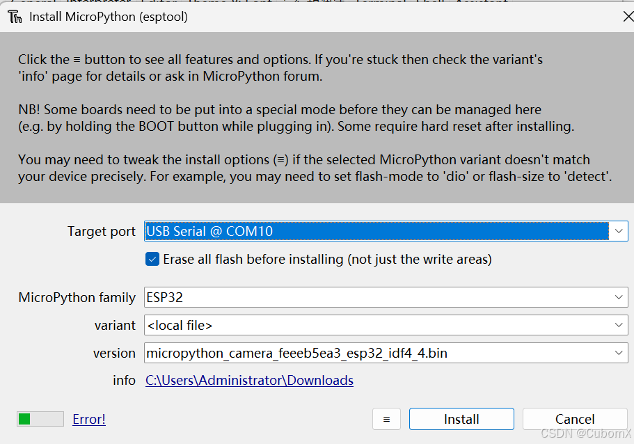 【详细教程】使用Thonny通过烧录座为ESP32-CAM准备Micropython_thonny esp32-CSDN博客