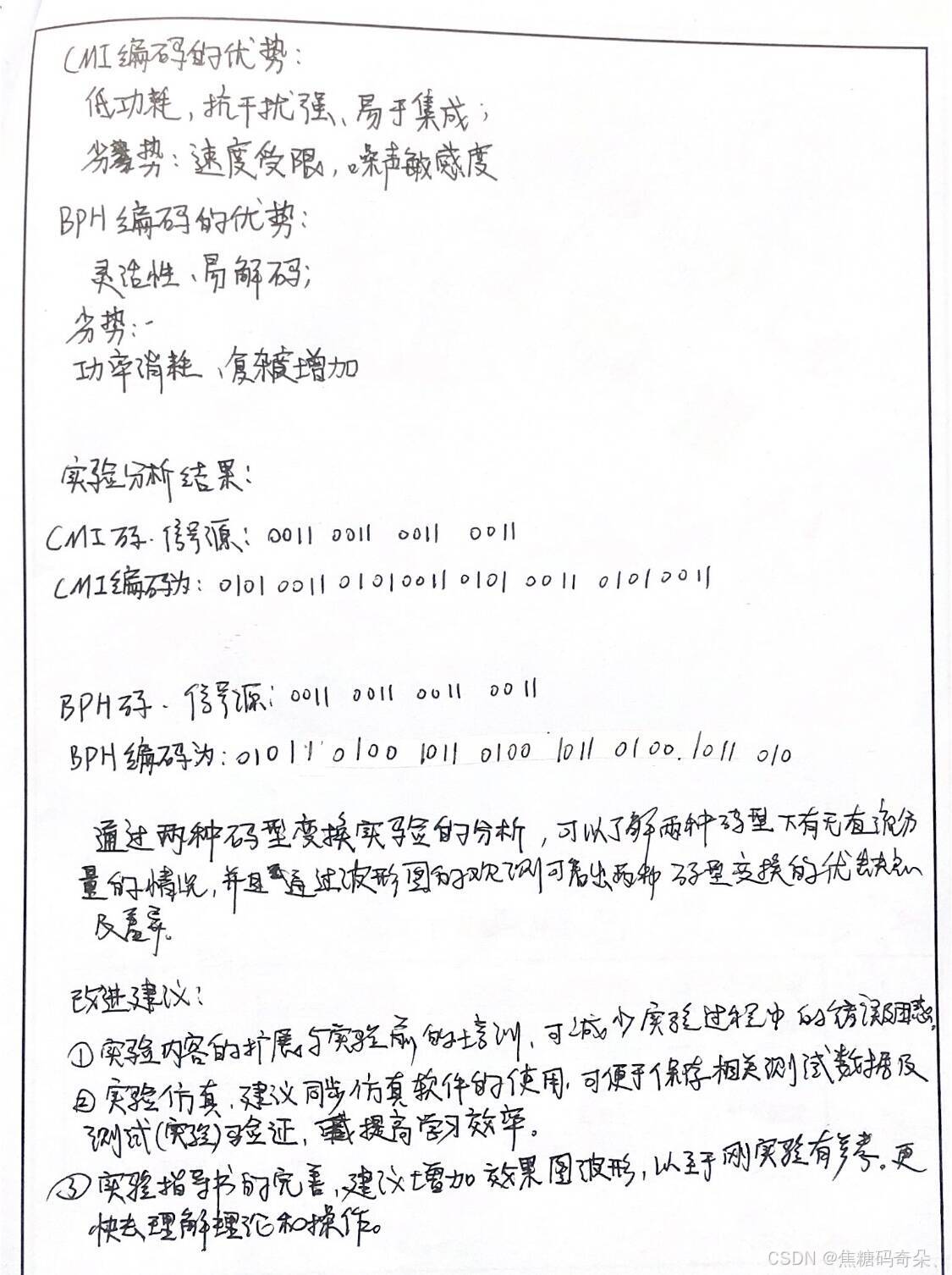 通信原理实验：CMI/BPH码型变换实验-CSDN博客