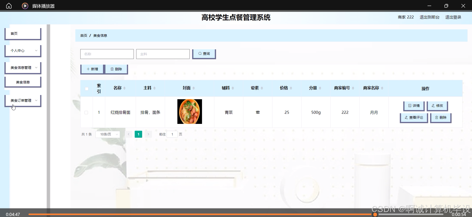 基于ssmvue高校学生点餐管理系统开题报告程序论文java Csdn博客