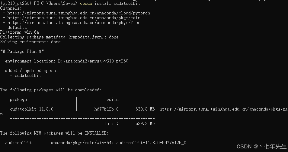 windows环境下使用anaconda安装pytorch，cuda，cudatoolkit，cuDNN_conda install cudatoolkit-CSDN博客