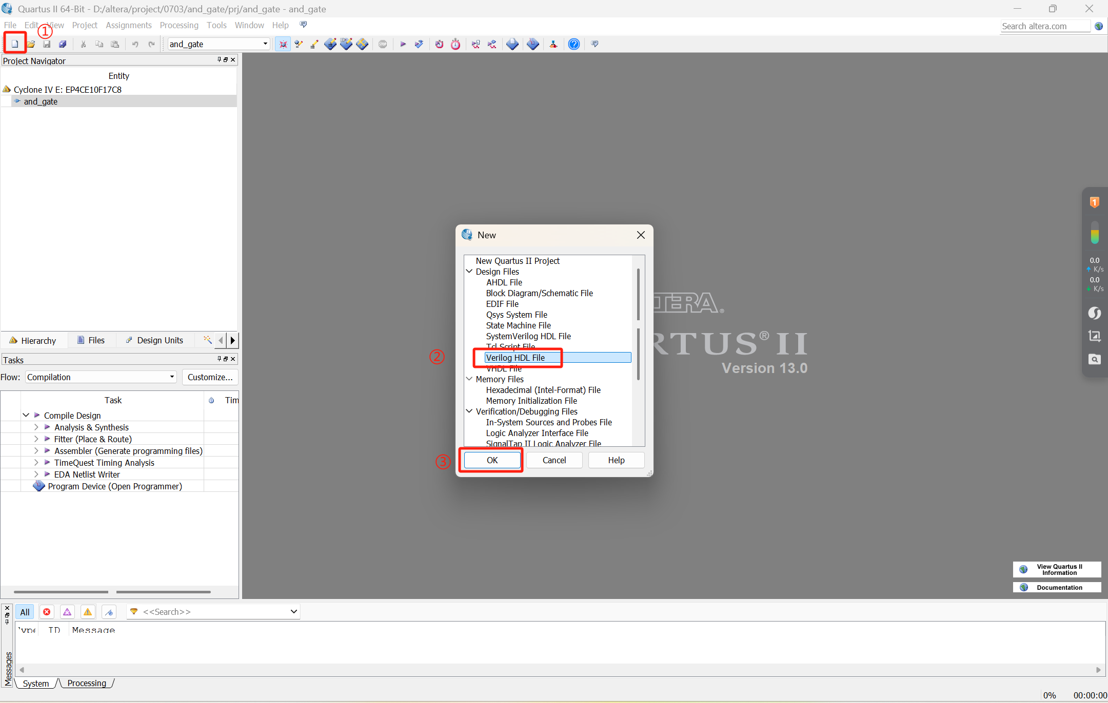 Quartus II 13.0使用教程（学习记录）_quartus使用-CSDN博客
