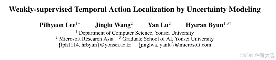 【弱监督时间动作定位】Weakly-supervised Temporal Action Localization by Uncertainty Modeling 论文阅读_weakly ...