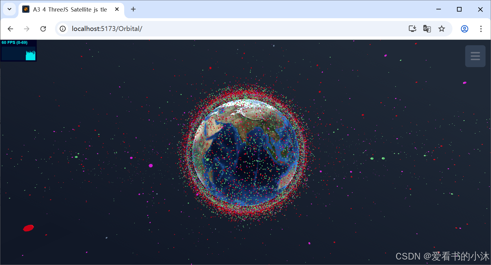 【小沐杂货铺】基于Three.JS绘制卫星轨迹Satellite（GIS 、WebGL、vue、react，提供全部源代码）_卫星 three.js-CSDN博客