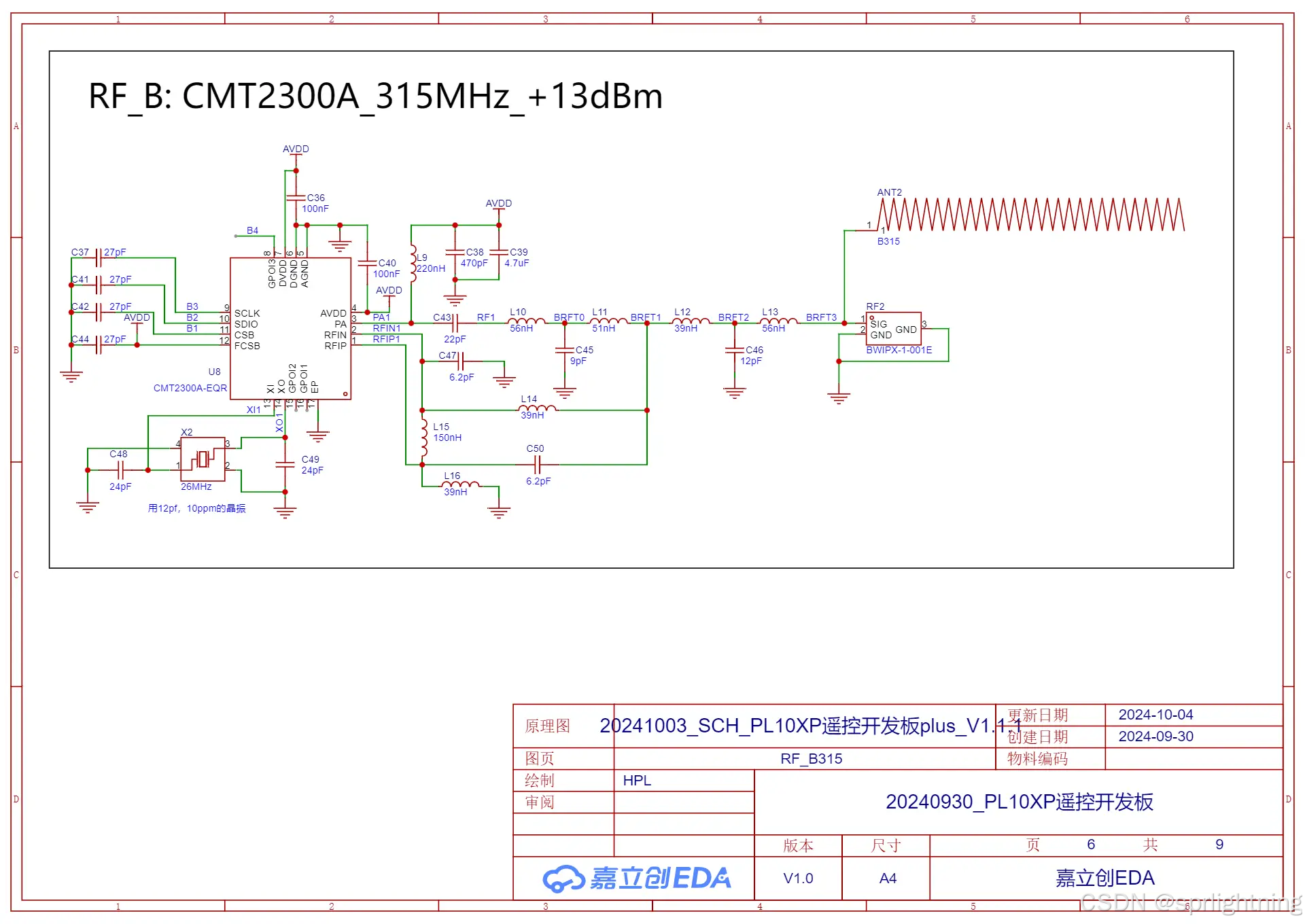 国产sub1g芯片CMT2300A射频网络匹配电路分析_cmt2300a中继-CSDN博客
