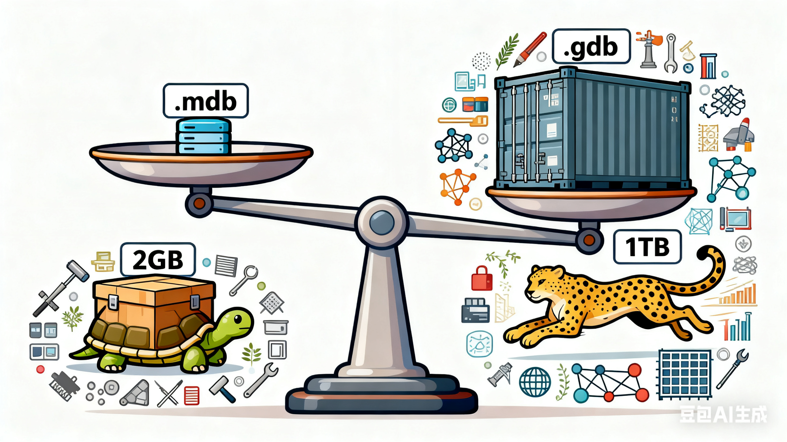 ArcGIS用户必看：.mdb vs .gdb，你选对了吗？详解两大地理数据库的恩怨情仇_mdb和gdb-CSDN博客