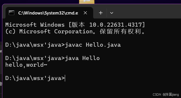 JAVA--“Hello,world~”（DAY 3*拌面版_java hello-CSDN博客