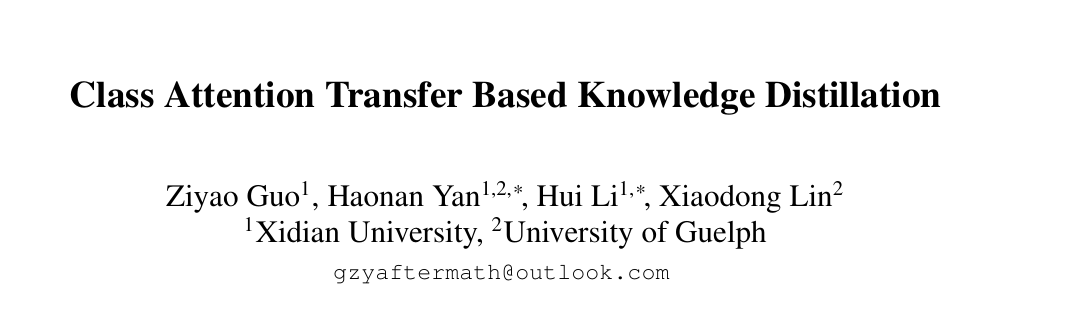 精度论文：【Class Attention Transfer Based Knowledge Distillation】-CSDN博客