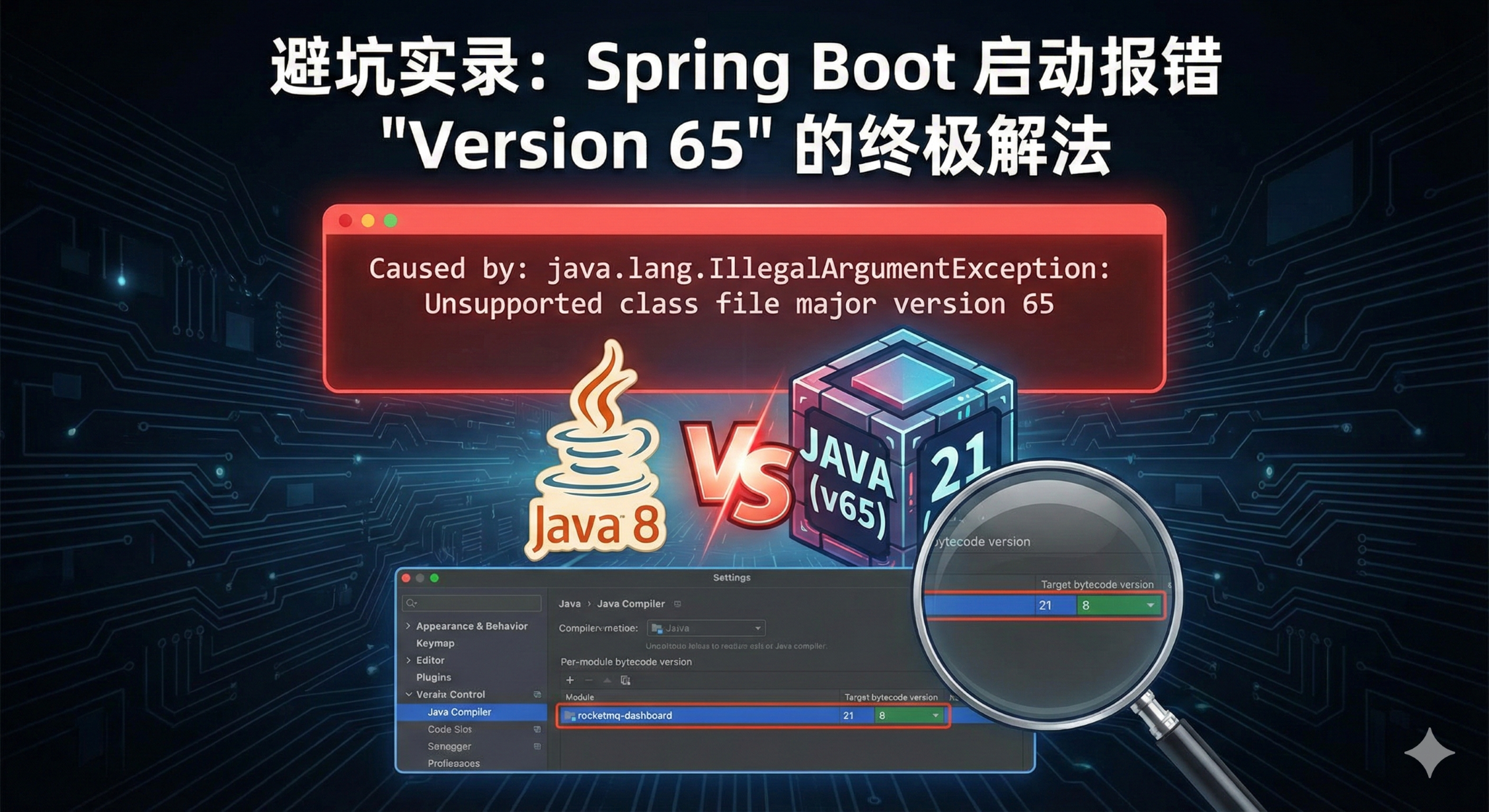 避坑实录：Spring Boot 启动报错 Unsupported class file major version 65 的终极解法-CSDN博客