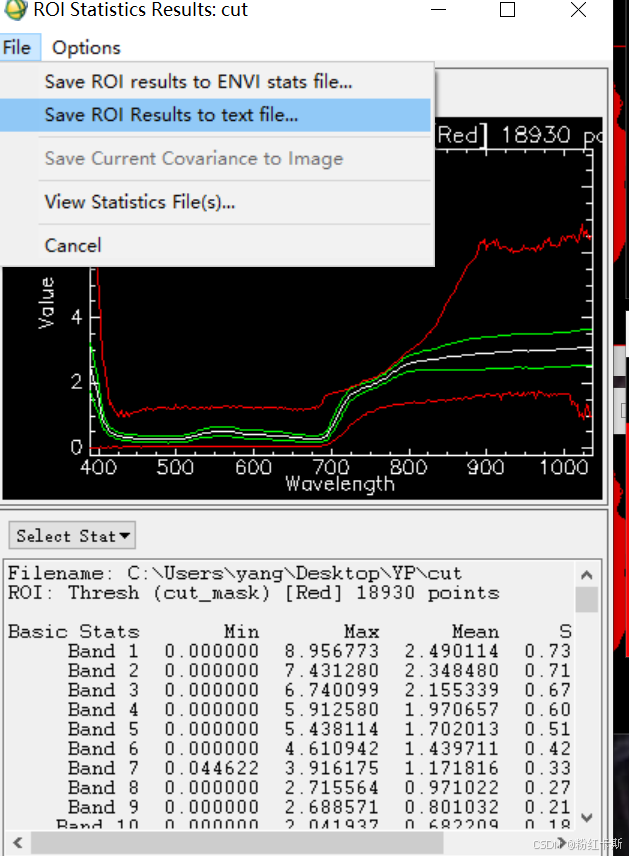 ENVI-（保姆级）选取对象整体为ROI，获取光谱数据（非遥感，背景去除）_envi数据 光谱数据-CSDN博客