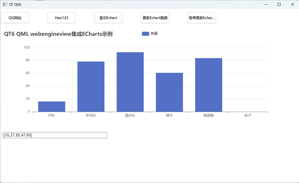 QT(C++) QML QtWebEngine WebEngineView显示漂亮报表，QML显示ECharts示例，QML快速显示网页内容 QtWebEngine实战例子下载 快速学习QML ...