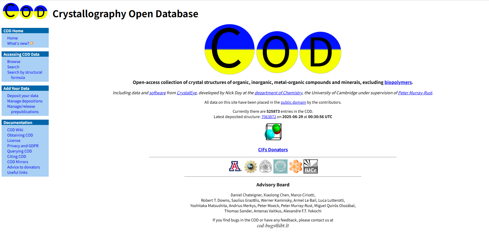 Materials Studio学习笔记（二十四）——计算化学中的COD数据库_cod晶体数据库-CSDN博客
