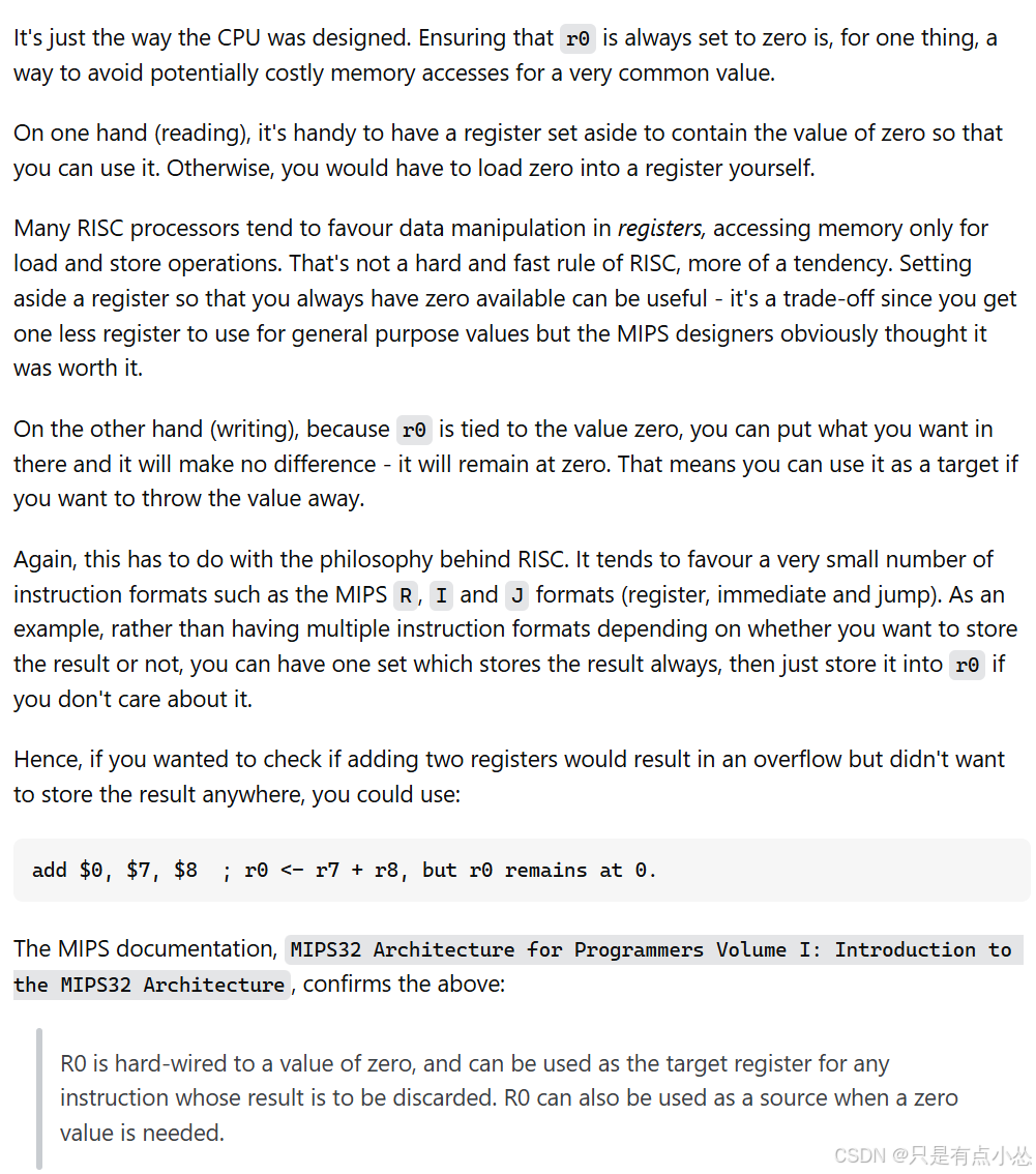 【翻译】为什么r0寄存器总是0_r0-r8都是0-CSDN博客