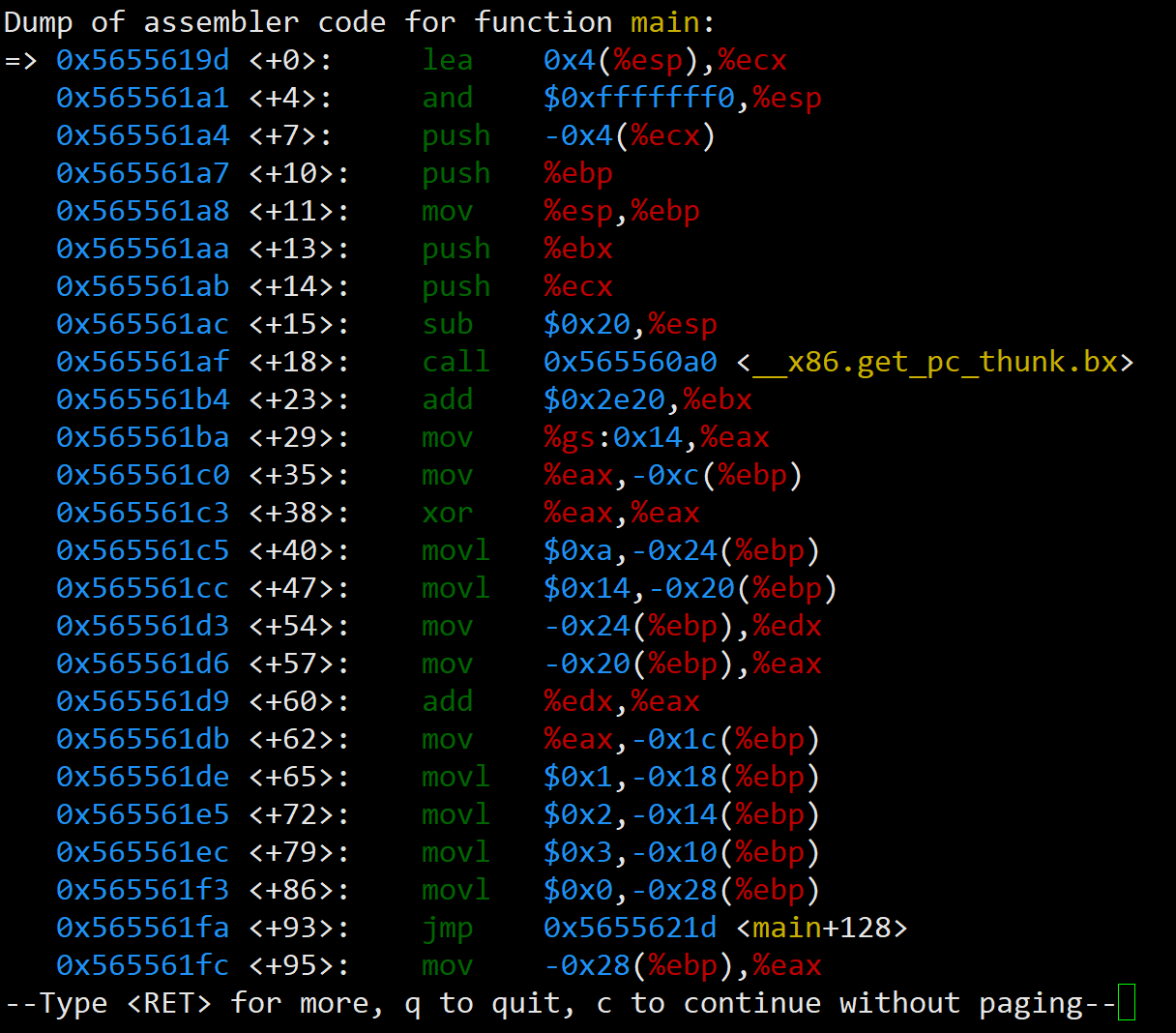 【二进制安全作业】gdb简单代码分析1_gdb 64位 jnz-CSDN博客