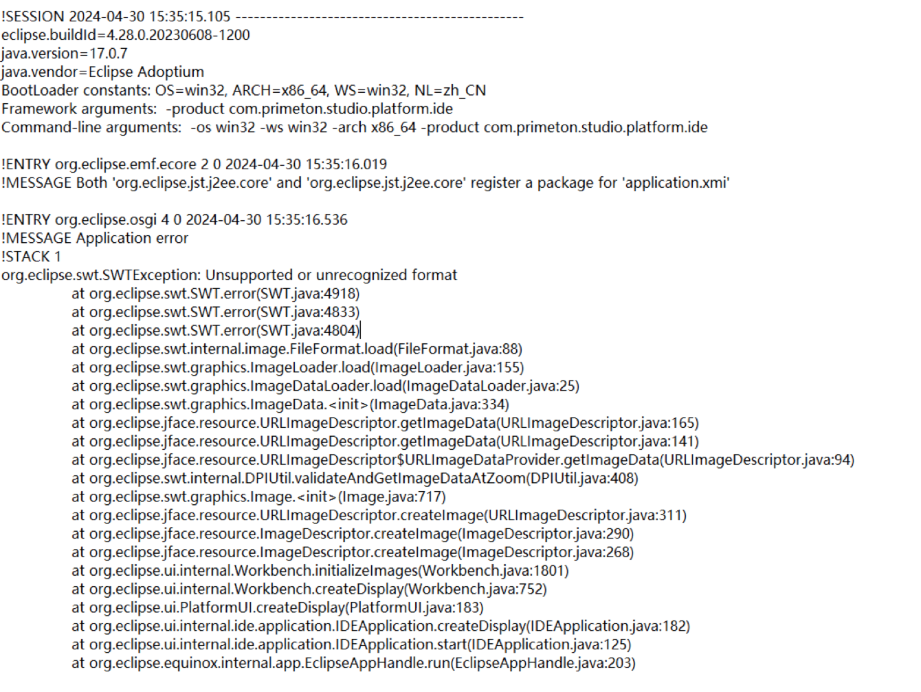 Win10打开studio报错：org.eclipse.swt.SWTException: Unsupported or unrecognized format-CSDN博客