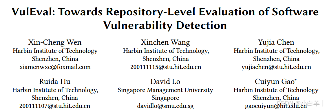 翻译文章：VulEval: Towards Repository-Level Evaluation of Software Vulnerability Detection-CSDN博客