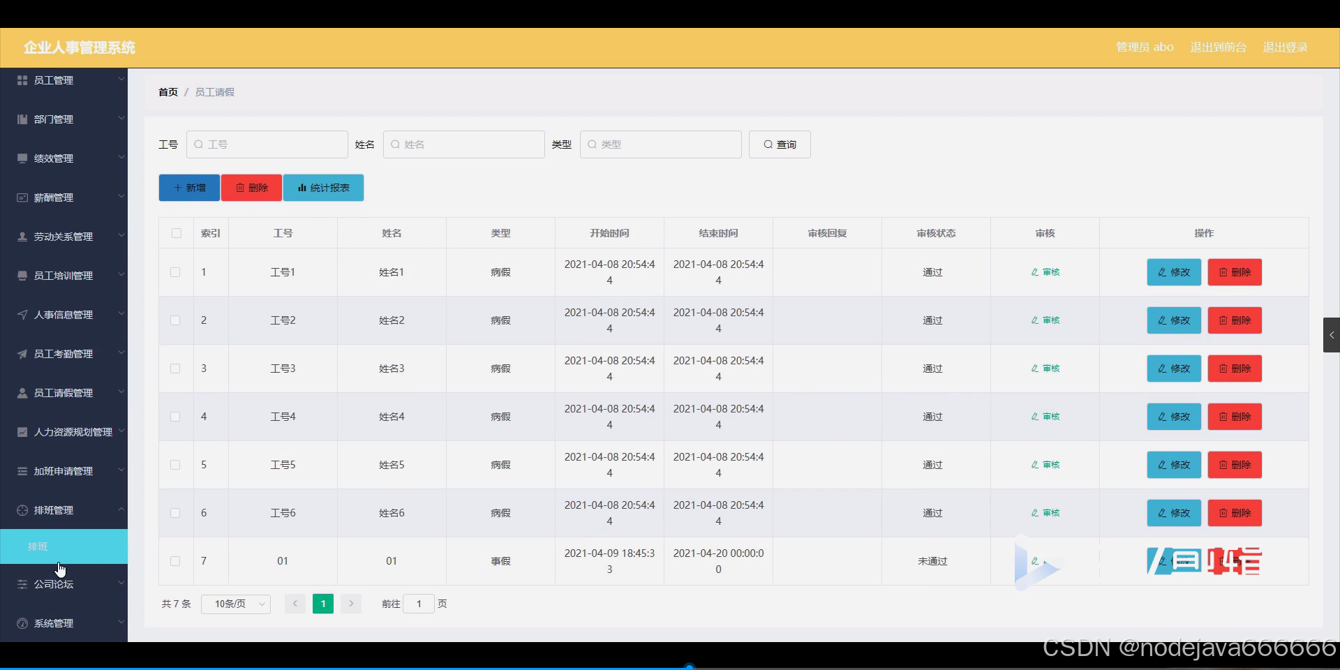 Java计算机毕业设计企业人事管理系统(附源码、数据库)基于java的企业人力资源管理系统设计与实现附源码 Csdn博客