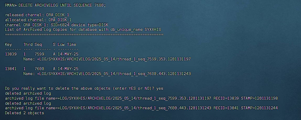 ORACLE数据库归档删除_oracle 删除归档日志-CSDN博客