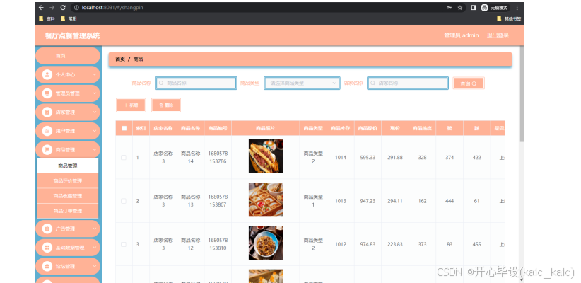 springboot491基于spring boot的餐厅点餐管理系统(论文+源码)_kaic-CSDN博客