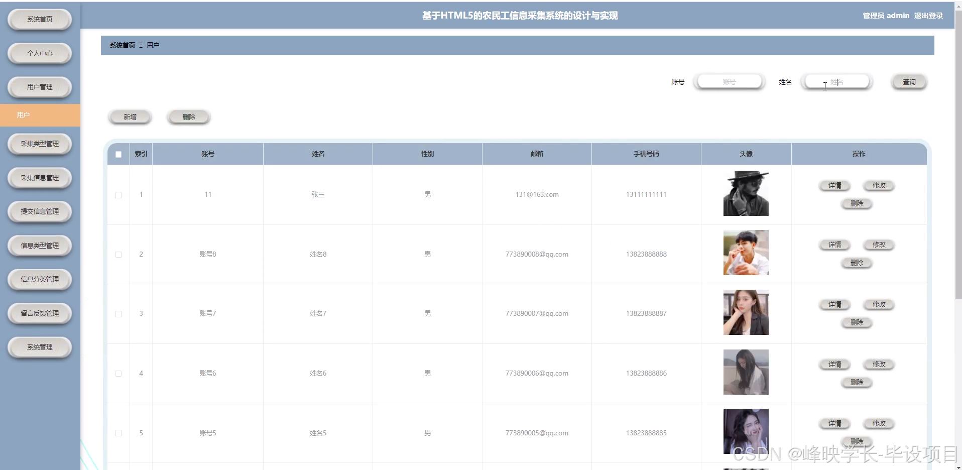 基于django+vue+Vue基于HTML5的农民工信息采集系统的设计与实现【开题报告+程序+论文】-计算机毕设-CSDN博客