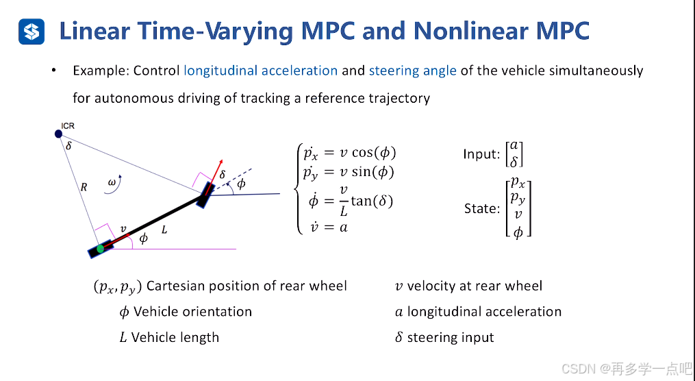 深蓝motion planning，L6MPC学习记录（4线性时变MPC、非线性MPC、Tube MPC、Hybrid MPC、MPCC）-CSDN博客