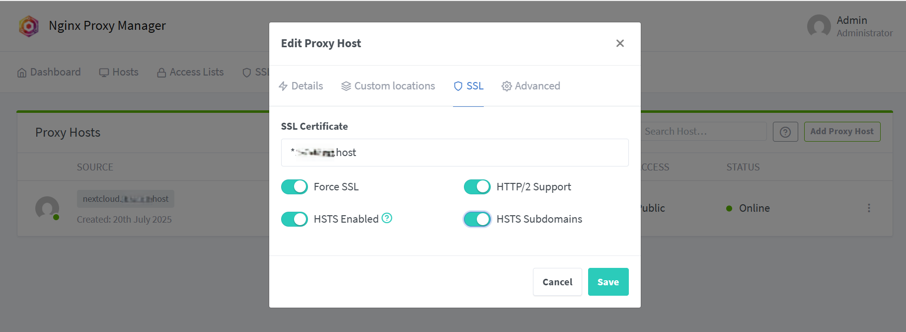 Nginx Proxy Manager 反向代理 Nextcloud 并启用ssl证书nginx Proxy Manager Ssl Csdn博客