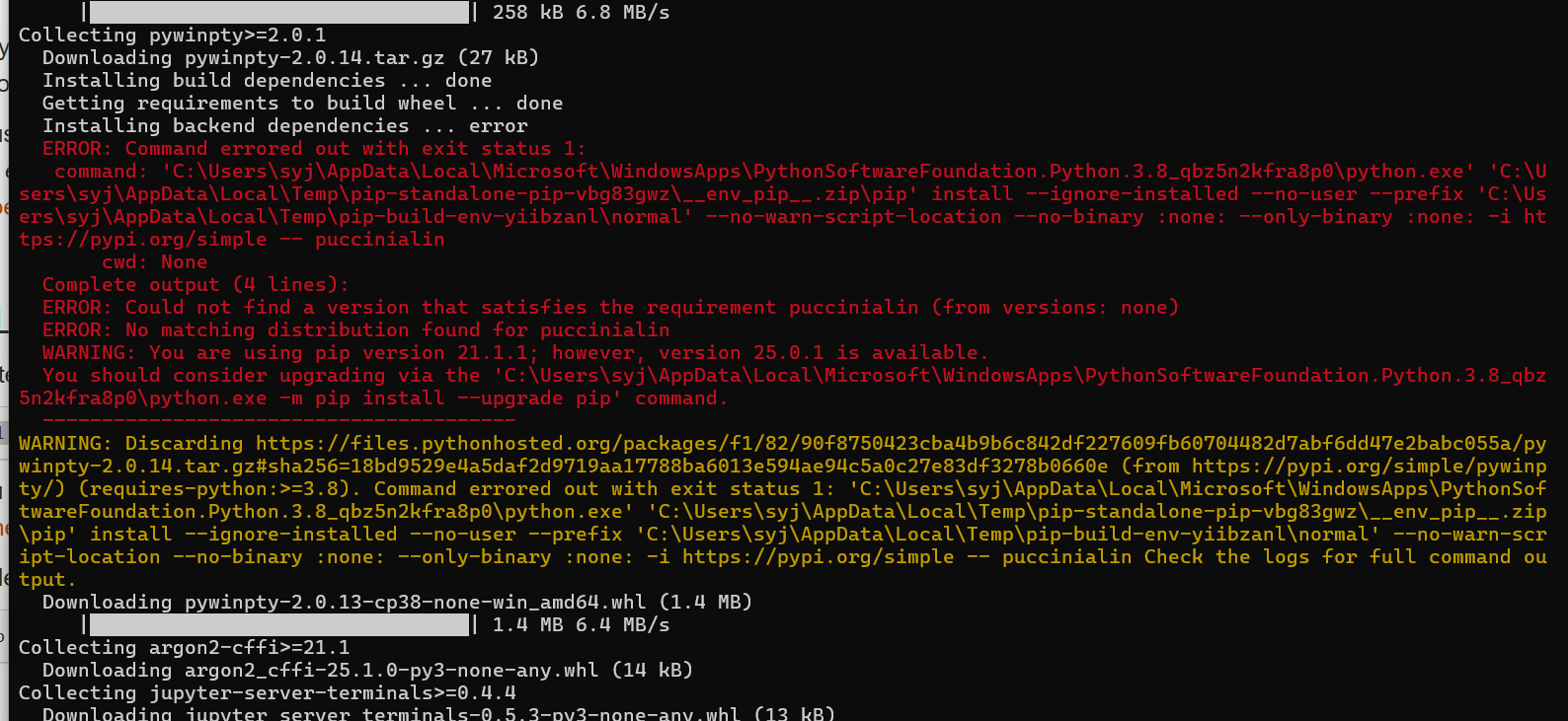 安装jupyter遇到的问题_python3.8 jupyterlab-CSDN博客