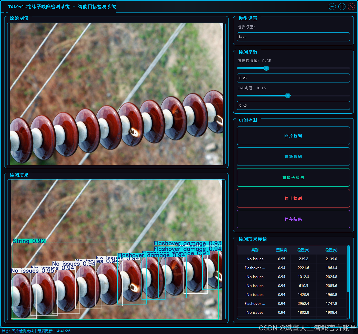 基于深度学习YOLOv12的绝缘子缺陷识别检测系统（YOLOv12+YOLO数据集+UI界面+登录注册界面+Python项目源码+模型）-CSDN博客