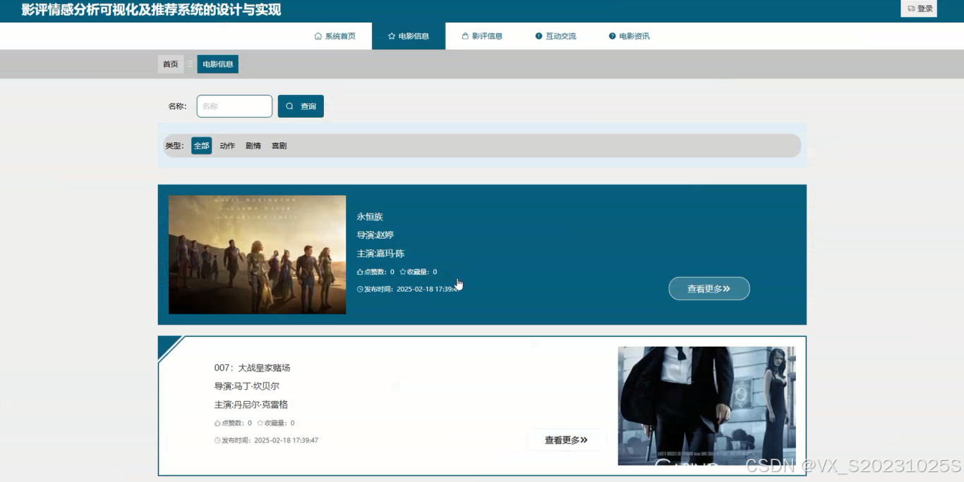 计算机大数据人工智能毕设项目——springboot影评情感分析预测与可视化推荐系统（java Vue Mysql，hadoop Spark Hive，爬虫，机器学习算法随机森林回归算法