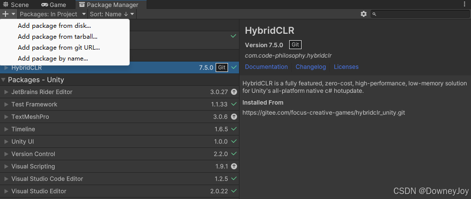 【Unity3D热更新项目】HybridCLR快速上手-CSDN博客