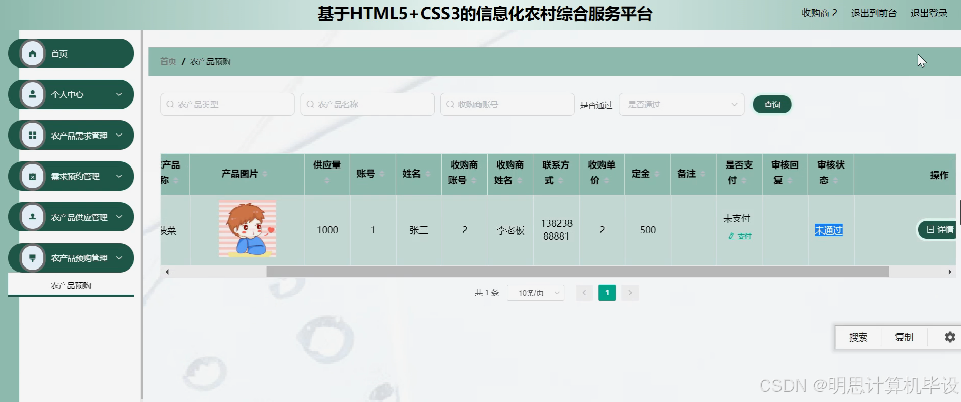 Springboot毕设 基于html5css3的信息化农村综合服务平台 程序论文 Csdn博客