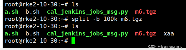 split 命令介绍和使用案例_split将压缩包拆分成6份-CSDN博客
