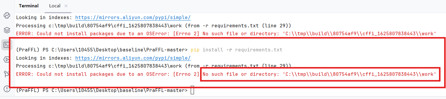 【Python】pip安装requirement.txt文件出错 [Errno 2] No such file or directory（@file）_error: could not ...
