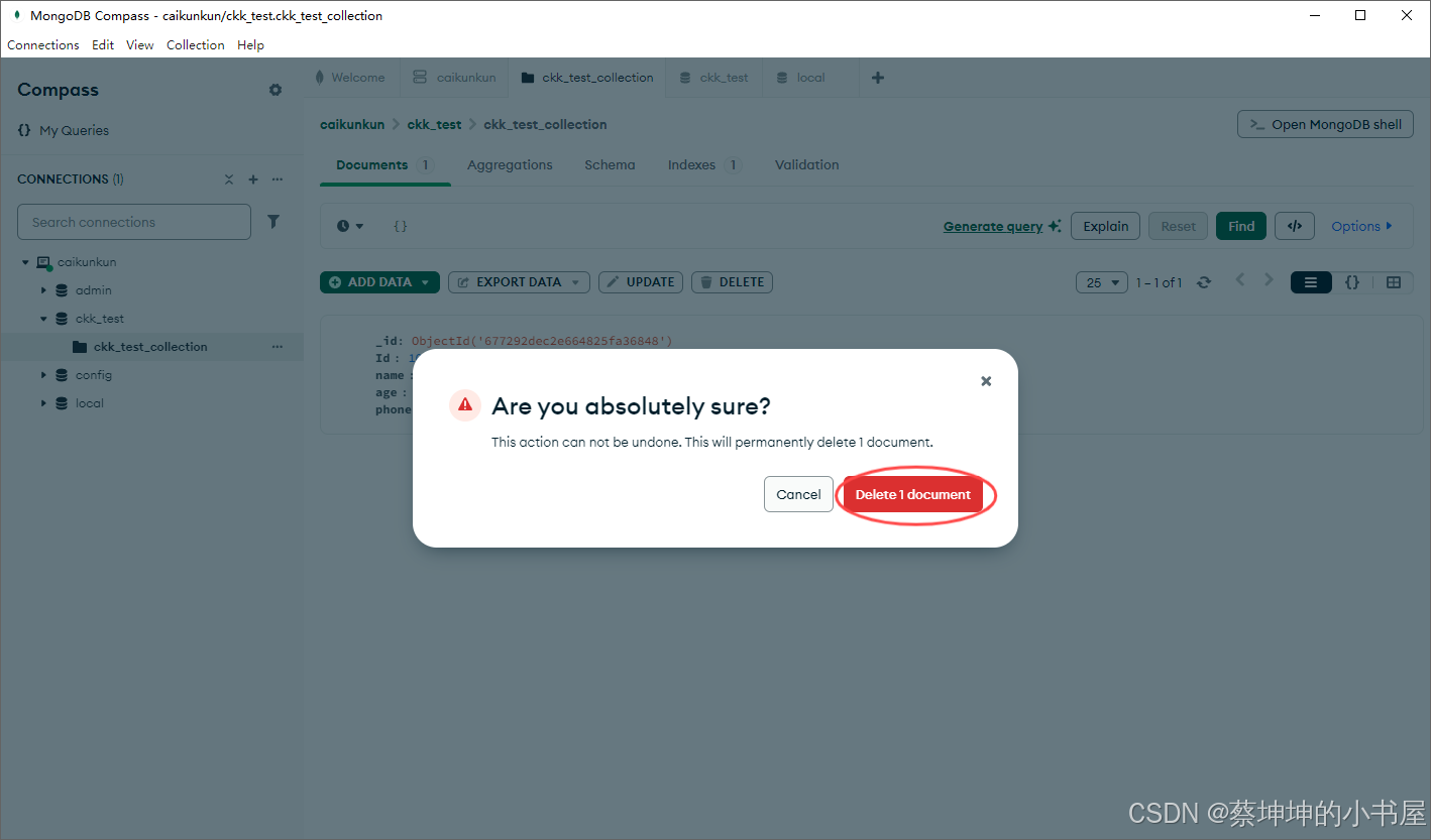 MongoDB & MongoDB Compass(可视化管理工具)的下载与安装（简洁版），附带建表和四个基本的增删改查语句_mongodb ...