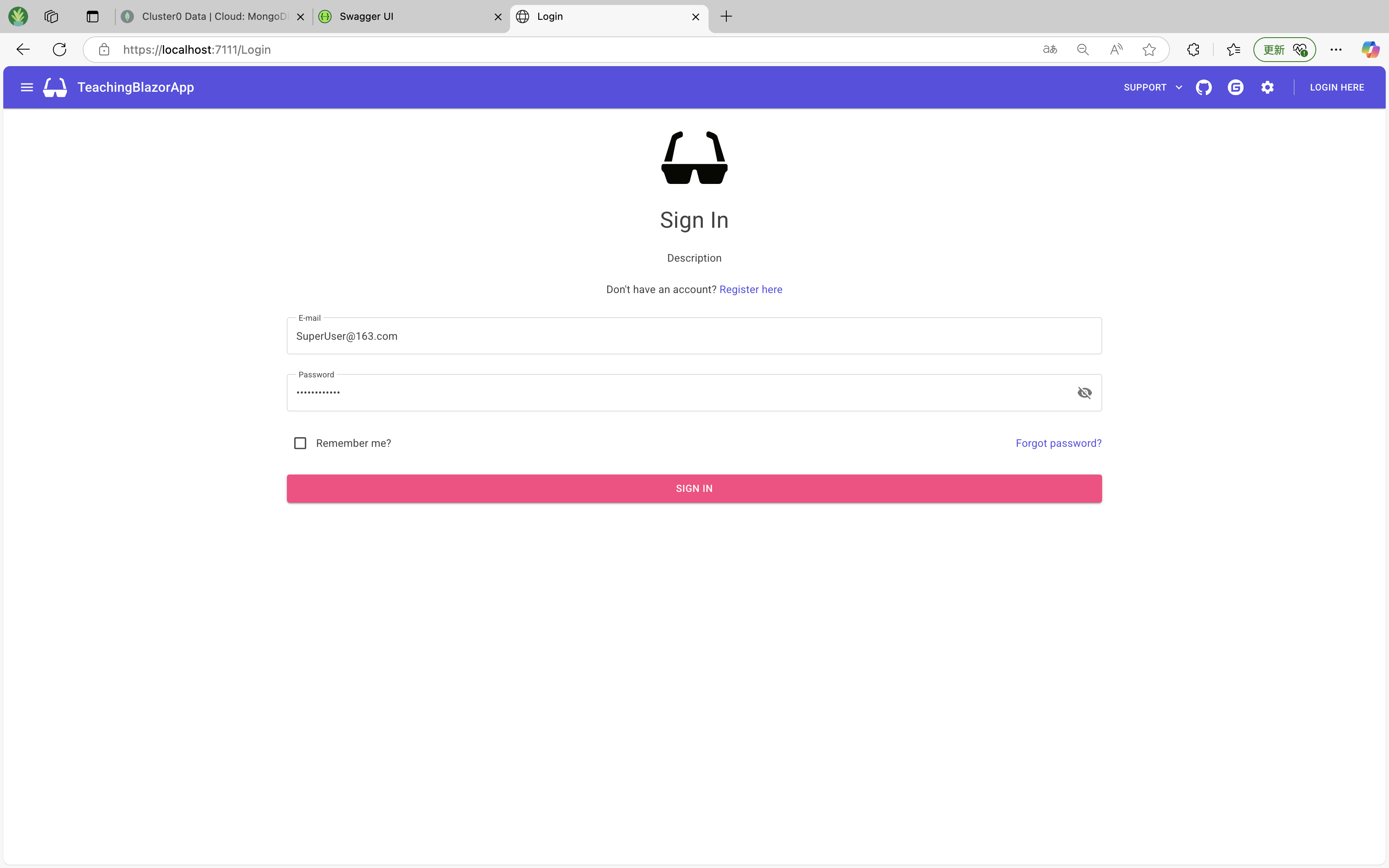 八、实现登录页面 ：Blazor Server + MudBlazor + Asp.Net Core Web Api + MongoDB + Asp.Net Core Identity身份验证 ...