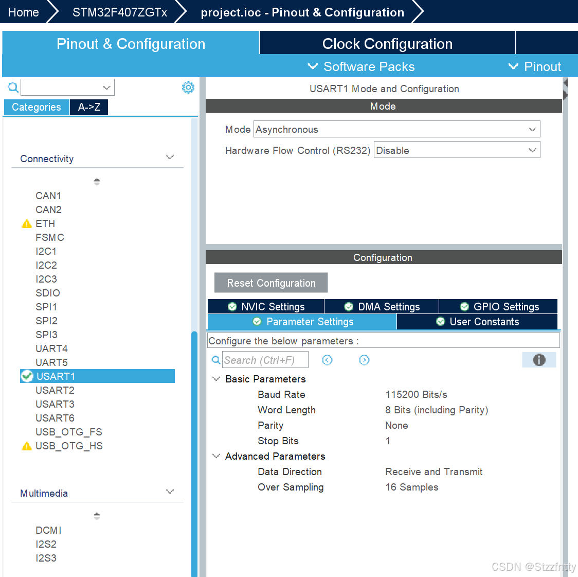 【STM32F407ZGTx】HAL库CubeMX_stm32f407 cubemx配置-CSDN博客