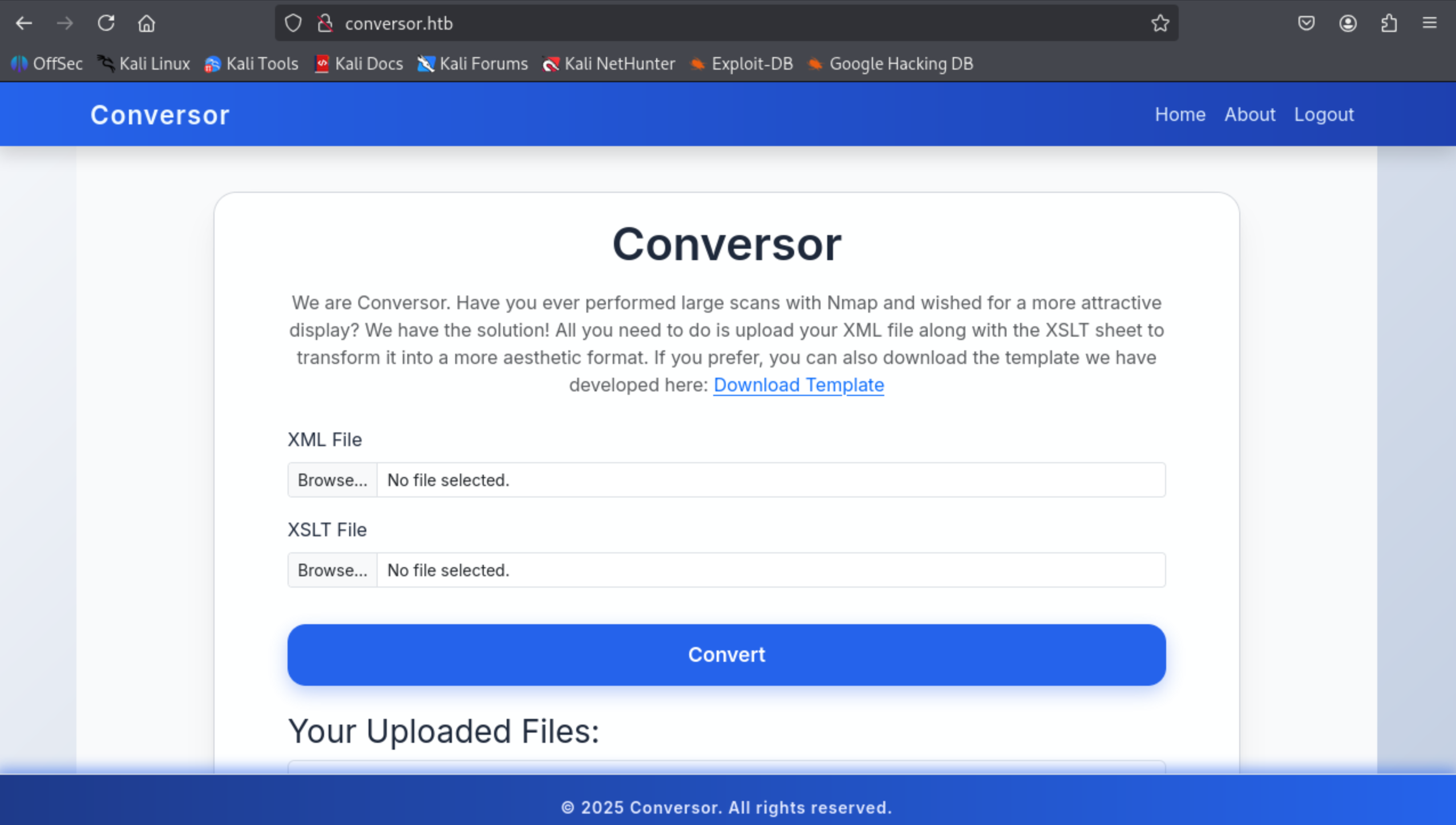 HTB Conversor靶机实战记录：从XSLT沙箱逃逸到Root权限_conversor htb-CSDN博客
