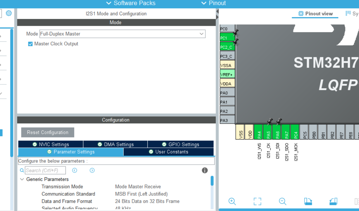分享一个关于用cubemx配置stm32h7的i2s的小bug——开启半双工接收模式 外设i2s输入而主控就是没反应 相关数据寄存器一直为00_stm32h7 i2s-CSDN博客
