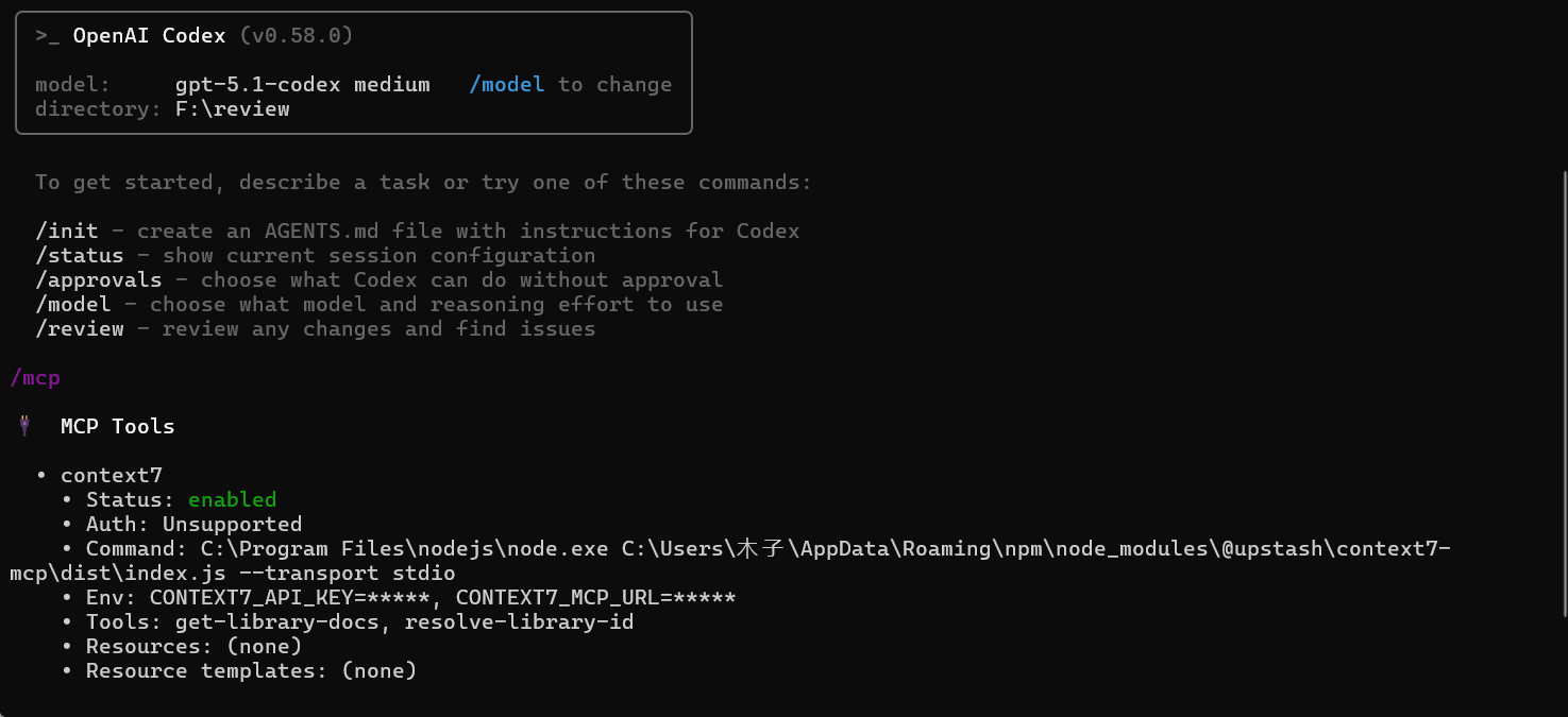 记录 Codex error: MCP client for context7 failed to start: program not found 解决方法_codex context7 ...