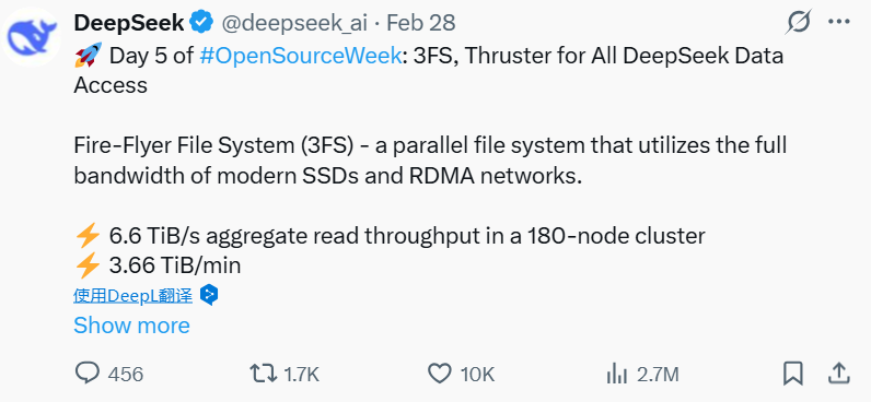 LLMs之DeepSeek之Workloads：Fire-Flyer File System/3FS(一个充分利用现代SSD和RDMA网络的全带宽的并行文件系统)的简介、安装和使用方法、案例 ...