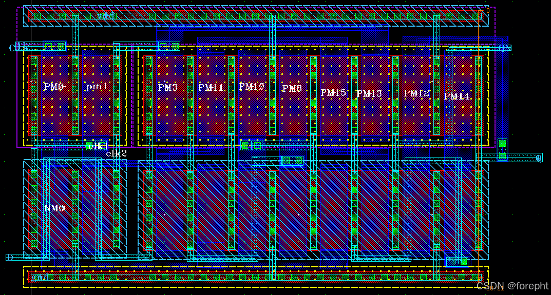 版图设计--D触发器（数字版图）_d触发器版图-CSDN博客