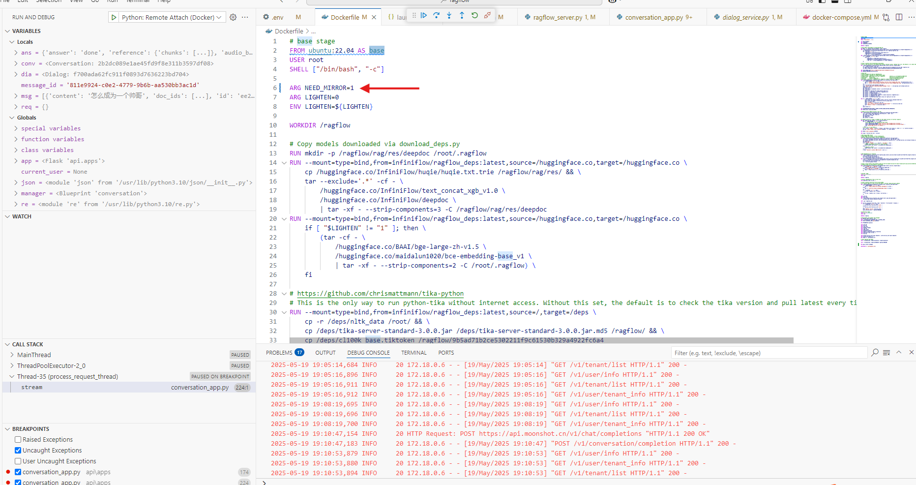 RAGFlow源码阅读笔记--VSCode单步调试api代码_ragflow 源代码修改-CSDN博客