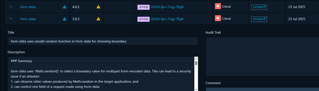 dependency-track 监测form-data版本过低_升级form-data版本-CSDN博客