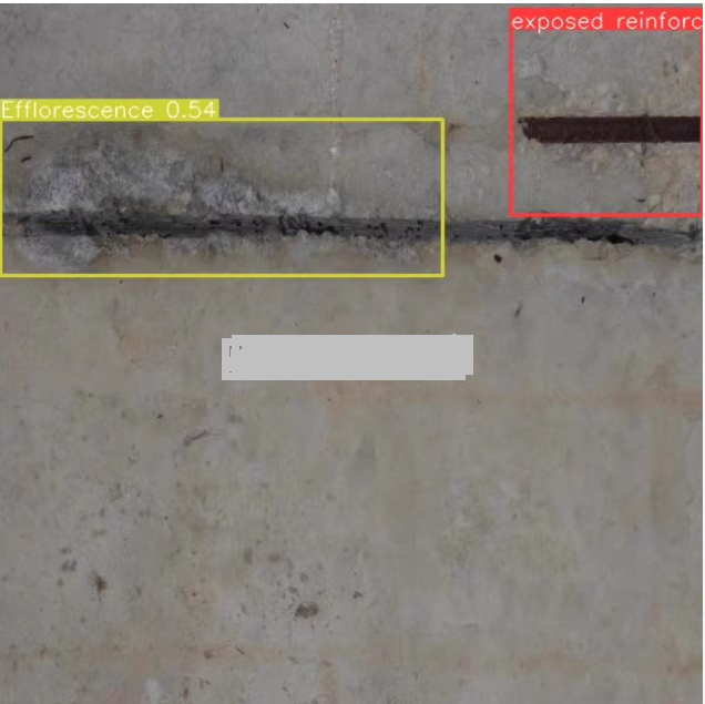深度学习yolov8训练混凝土缺陷检测数据集 深度学习基于YOLOV8混凝土识别裂缝检测系统UI界面 检测出现的外露钢筋，生锈，裂缝，剥落 ...