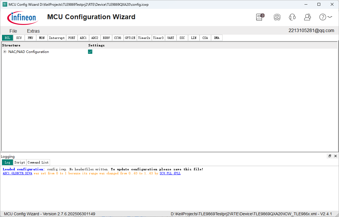 英飞凌 Infineon MCU Configuration Wizard配置软件解读与使用（BSL\SCU）。（开发tle96xx）（四 ...