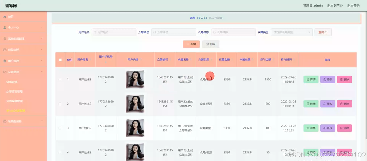 202java jsp SSM Springboot善筹众筹网站系统（源码+文档+PPT+运行视频+讲解视频）-CSDN博客