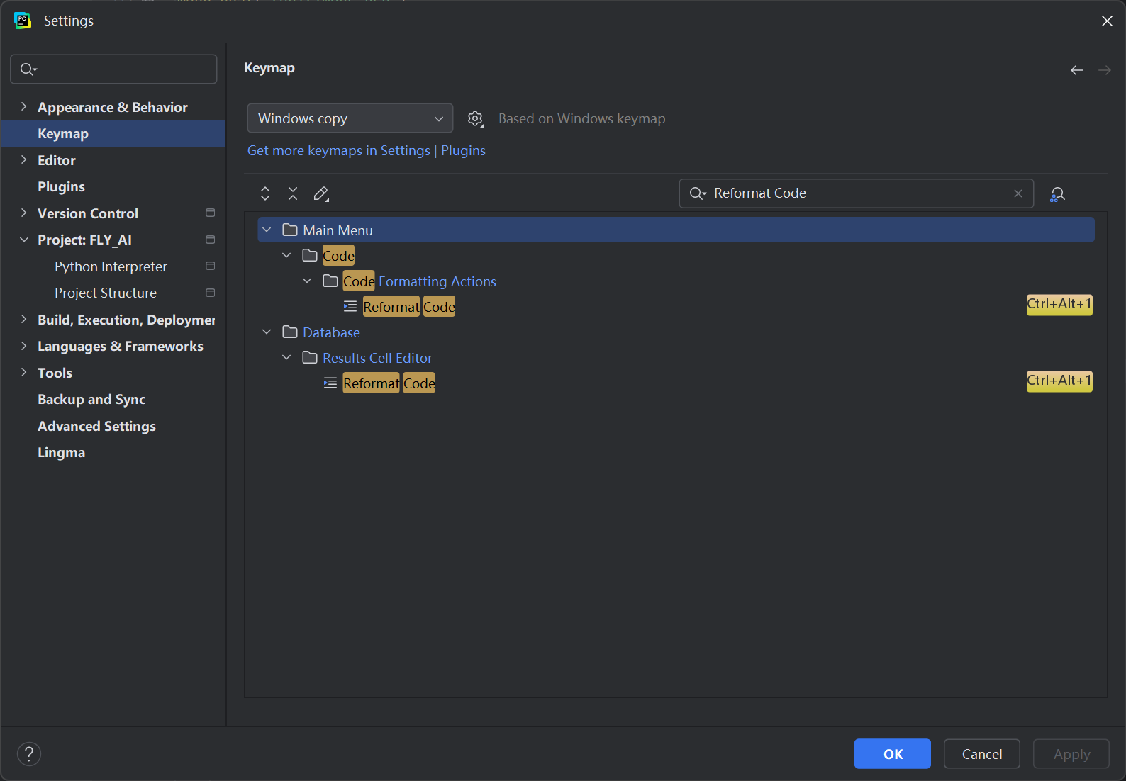 PyCharm 格式化代码快捷键 Ctrl+Alt+L 失效？3 步轻松解决，还能自定义专属快捷键_pycharm优化代码格式快捷键-CSDN博客