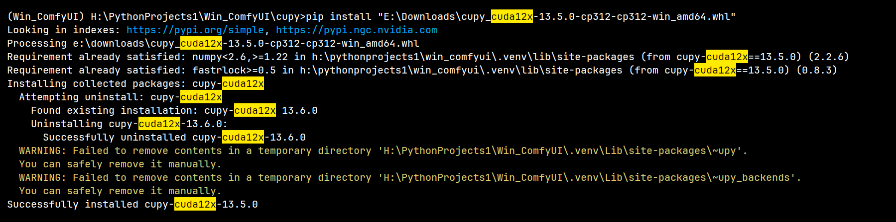 Windows 系统 ComfyUI 虚拟环境中安装 CuPy 的完整指南_comfui amd windows-CSDN博客