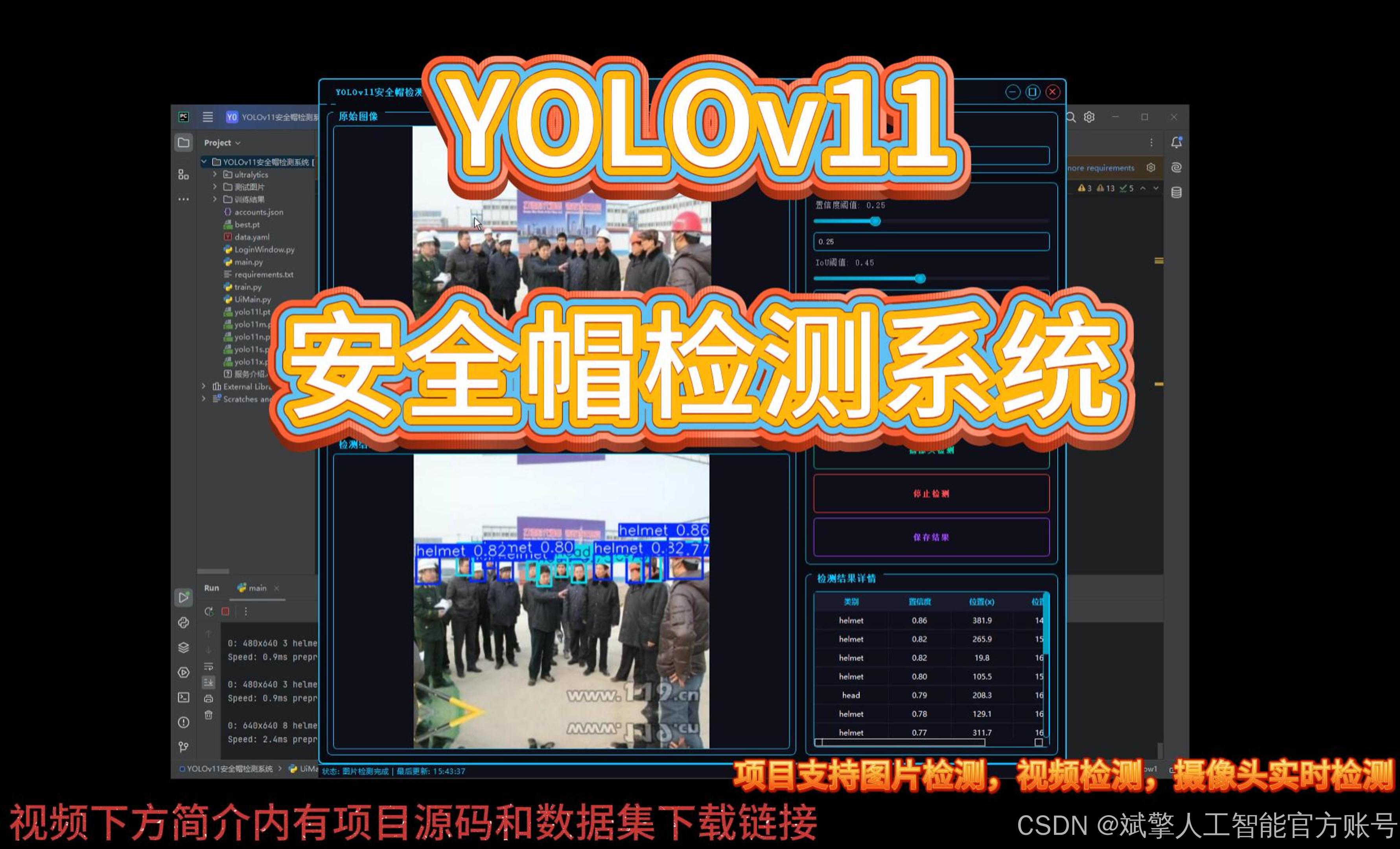 基于深度学习YOLOv11的安全帽检测系统（YOLOv11+YOLO数据集+UI界面+登录注册界面+Python项目源码+模型）_yolo11 安全帽数据集-CSDN博客